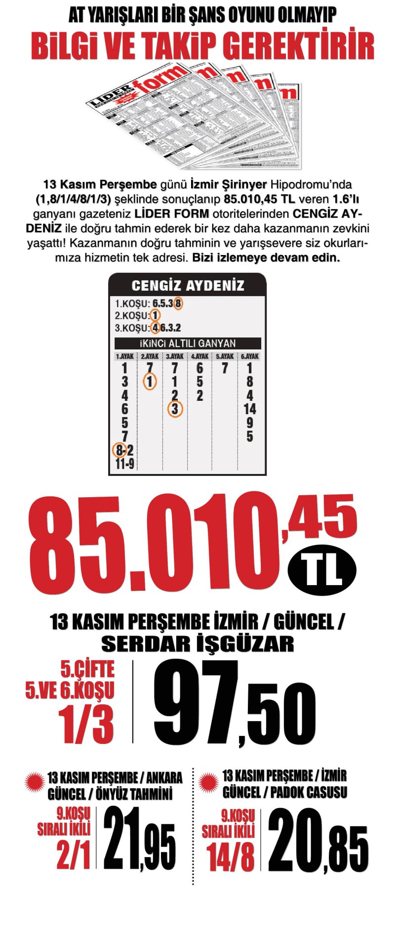 LİDER FORM Ekibi Yine Kazandırdı. Bu Kez de 85.010,45 TL | LiderForm